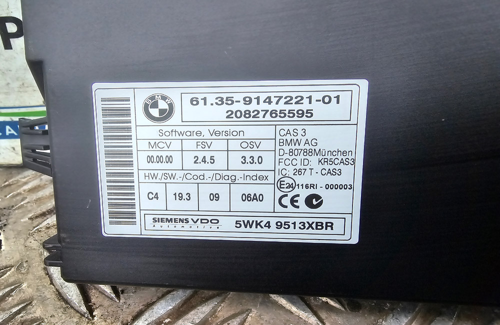 BMW 5 Series E60 CAS 3 ECU Module 9147221-01 | Used Car Parts UK
