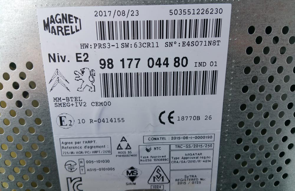 Citroen Berlingo touch screen head unit 9817704480 | Used Car Parts UK