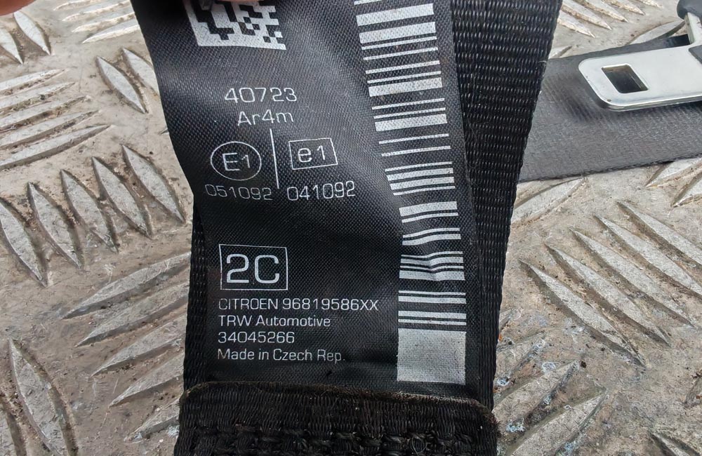 Citroen DS3 MK1 Rear Middle Centre Seat Belt 96819586XX | Used Car Parts UK
