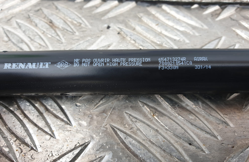 Dacia Logan MCV bonnet gas strut 654713274R | Used Car Parts UK