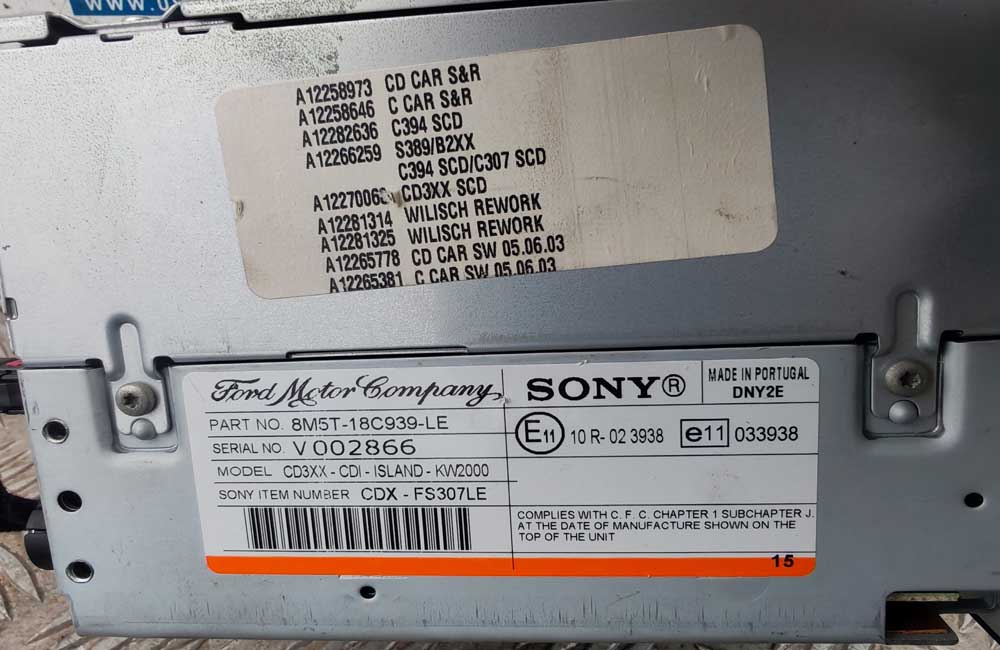 Ford Focus MK2 Sony CD Player 8M5T-18C939-LE | Used Car Parts UK