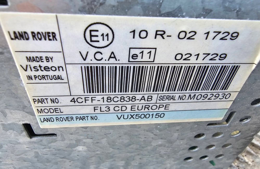 Land Rover Freelander MK1 CD Player VUX500150 | Used Car Parts UK