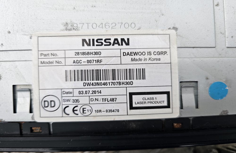 Nissan NV200 MK1 CD Player 28185BH30D | Used Car Parts UK