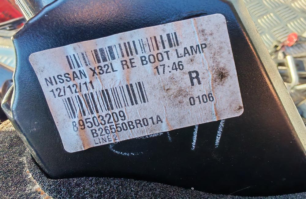 Nissan Qashqai +2 Rear Drivers Inner Boot Light Lamp | Used Car Parts UK