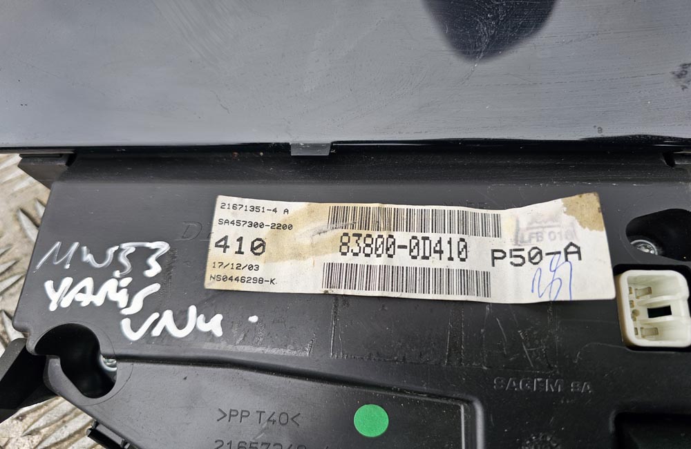 Toyota Yaris MK1 1.0 VVTI Speedometer 83800-0D410 | Used Car Parts UK