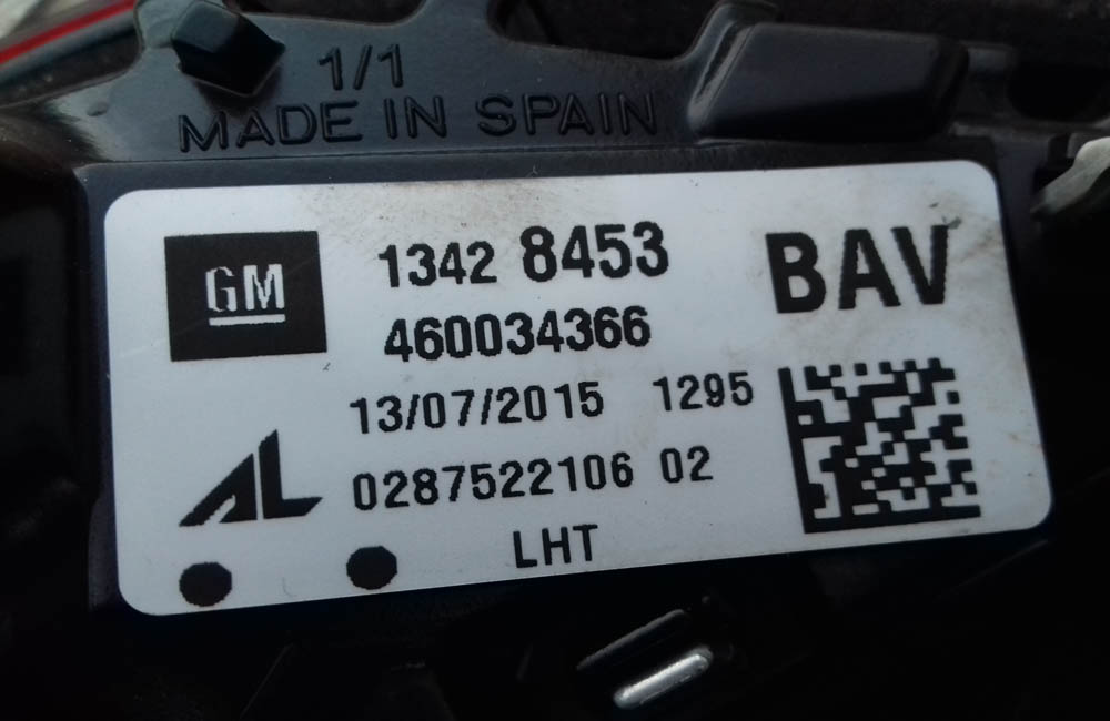 Vauxhall Corsa E SRI rear light 13428453 | Used Car Parts UK